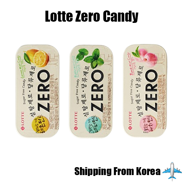 [Lotte] Zero Candy 28g Sugar-free Korean Snacks / Zero Sugar｜Lemon Mint ...