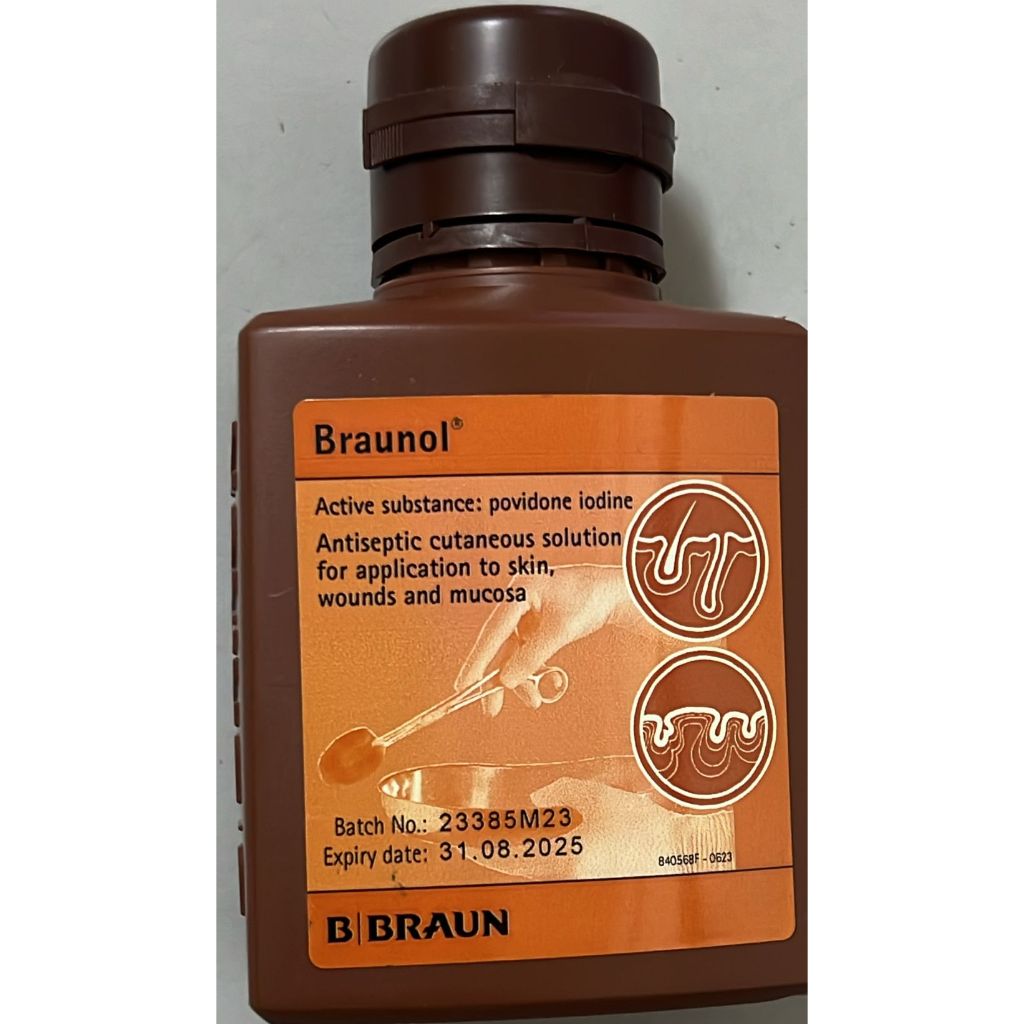 Braunol Povidone Iodine Antiseptic Cutaneous Solution, 100ml | Shopee ...