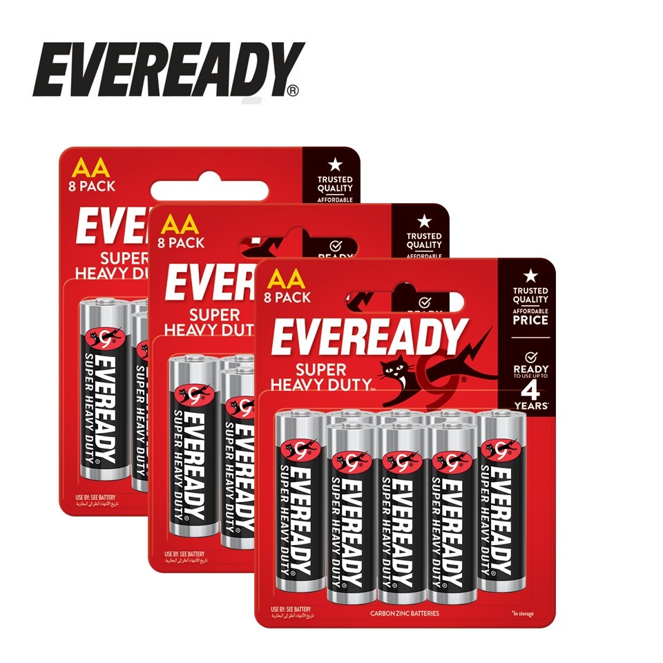 Eveready Super Heavy Duty AA 8s Batteries (Bundle of 3) -24 pcs ...
