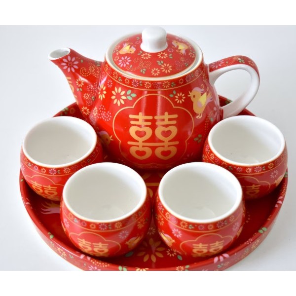 SG STOCK Wedding Tea Cup Chinese Love Birds Traditional Teapot Ceremony ...