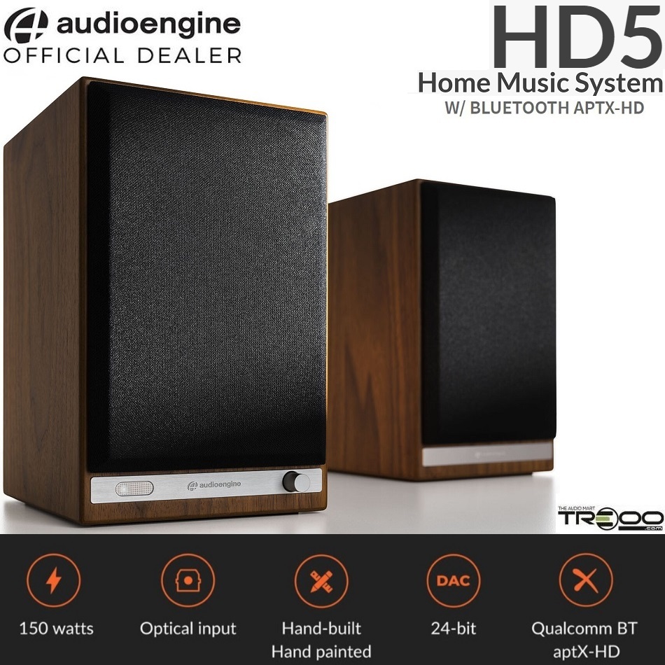 Audioengine HD5 Wireless Bluetooth Desktop Bookshelf Speakers - Real ...