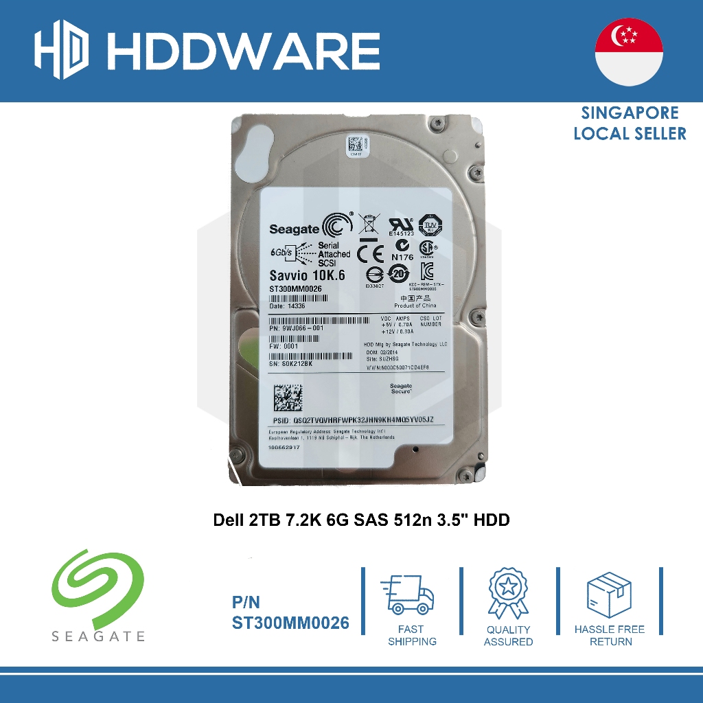 Seagate Savvio 10K.6 300GB 10K SAS 2.5 SED Hard Drive // ST300MM0026 ...