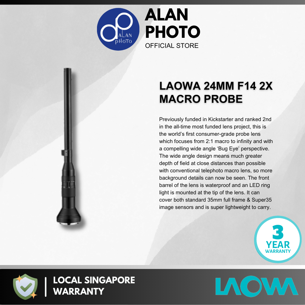 [𝑪𝒍𝒆𝒂𝒓𝒂𝒏𝒄𝒆 𝑺𝒂𝒍𝒆𝒔] Venus Optics Laowa 24mm F14 Probe Lens [Standard ...