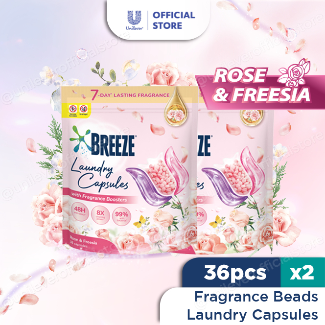 [Bundle of 2] Breeze Laundry Capsules with Fragrance Booster Beads 36 ...