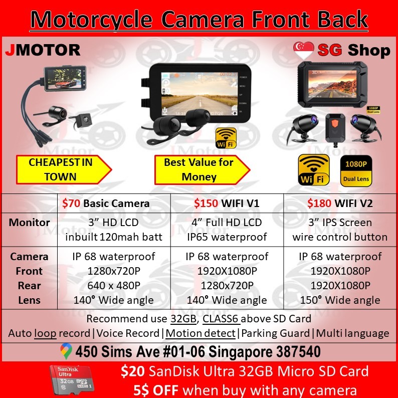 Motorcycle camera video recorder DVR | Shopee Singapore