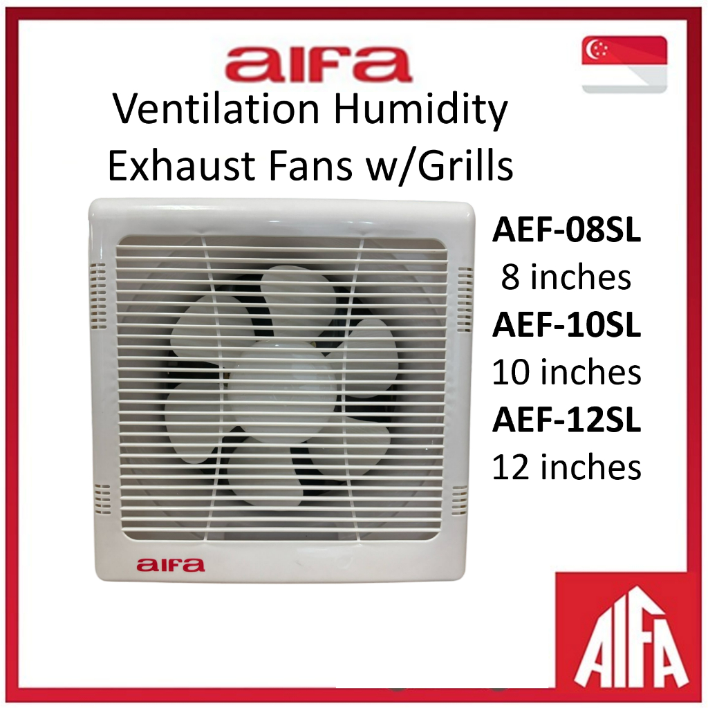 Aifa Ventilation Humidity Exhaust Fans w/Grills 8" 10" 12" - AEF-08SL ...