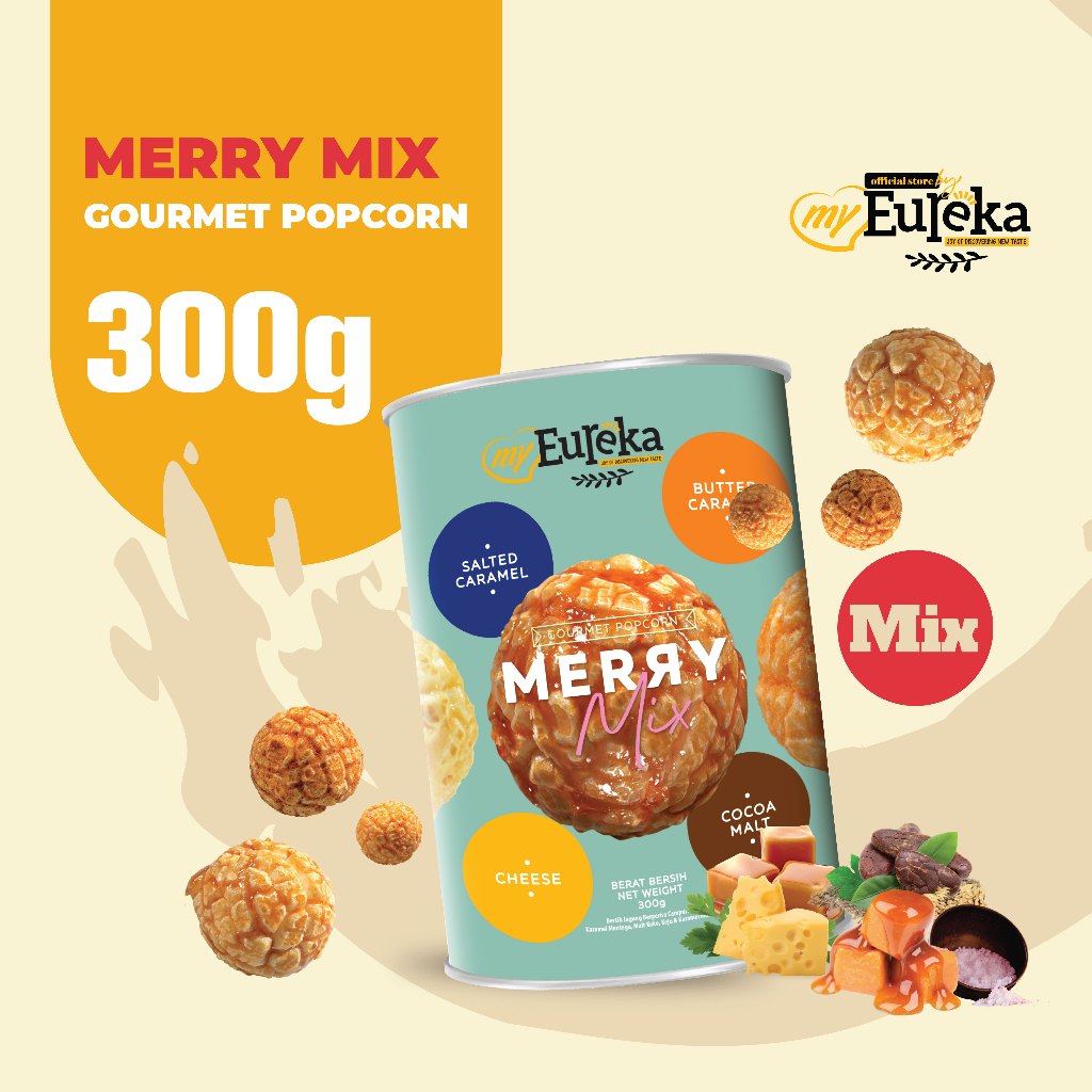 Eureka Merry Mix Popcorn 300g Tub | Shopee Singapore