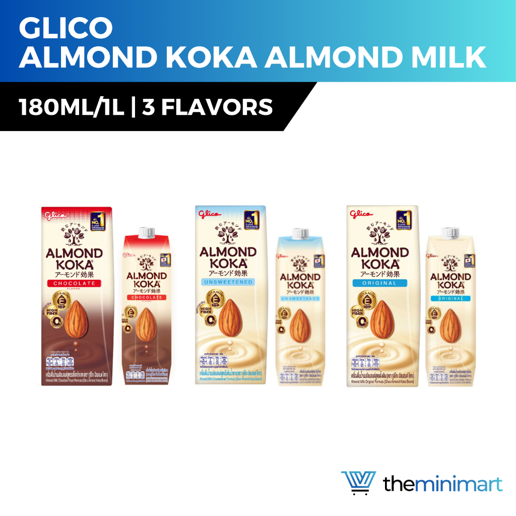 Glico Almond Koka Almond Milk 1L Plant-Based Dairy Free Vegan Nutrient Rich Delicious | Shopee ...