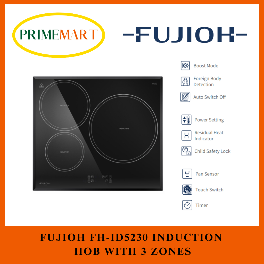 FUJIOH FH-ID5230 INDUCTION HOB WITH 3 ZONES + 2 YEARS WARRANTY | Shopee ...