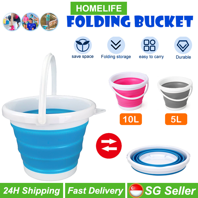 [SG Stock] Collapsible Bucket Water Basin Silicone Folding Bucket ...