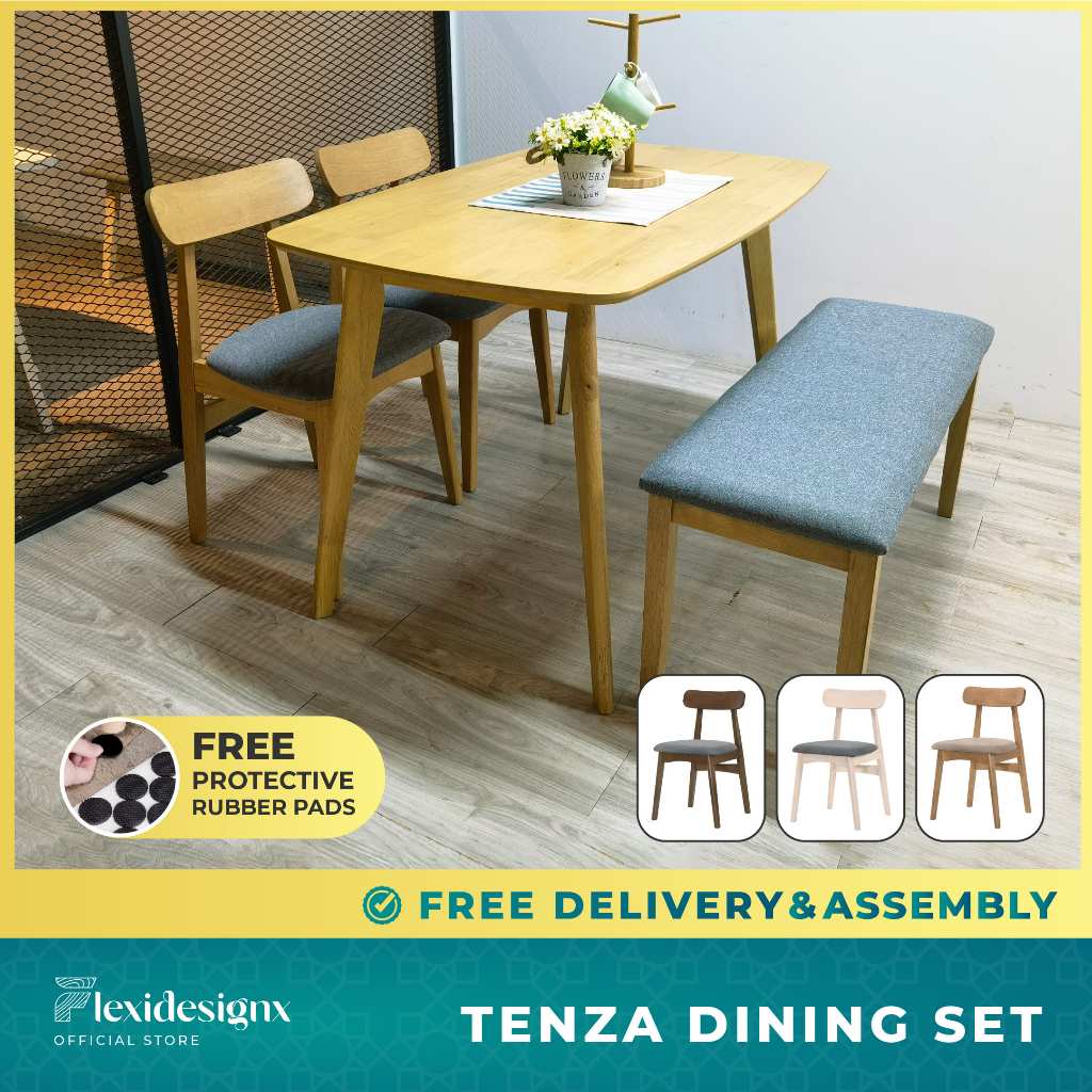 Flexidesignx Muji Dining Room Set 4/6 Seater Solid Wood Table with ...