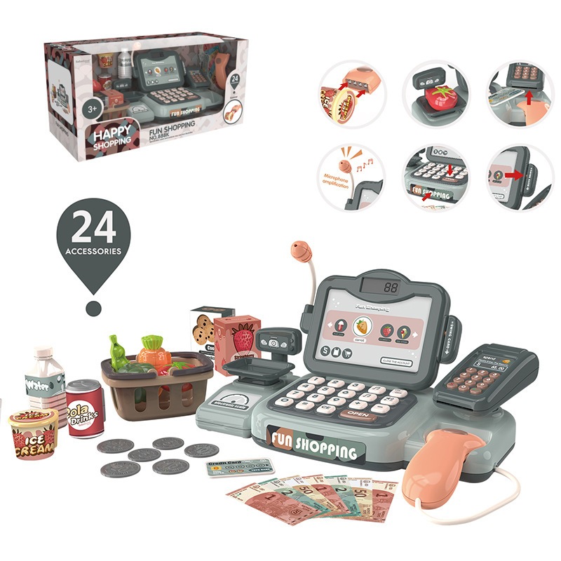 Fun Shopping Cashier Pretend Play Set for Kids - 24pcs | Shopee Singapore