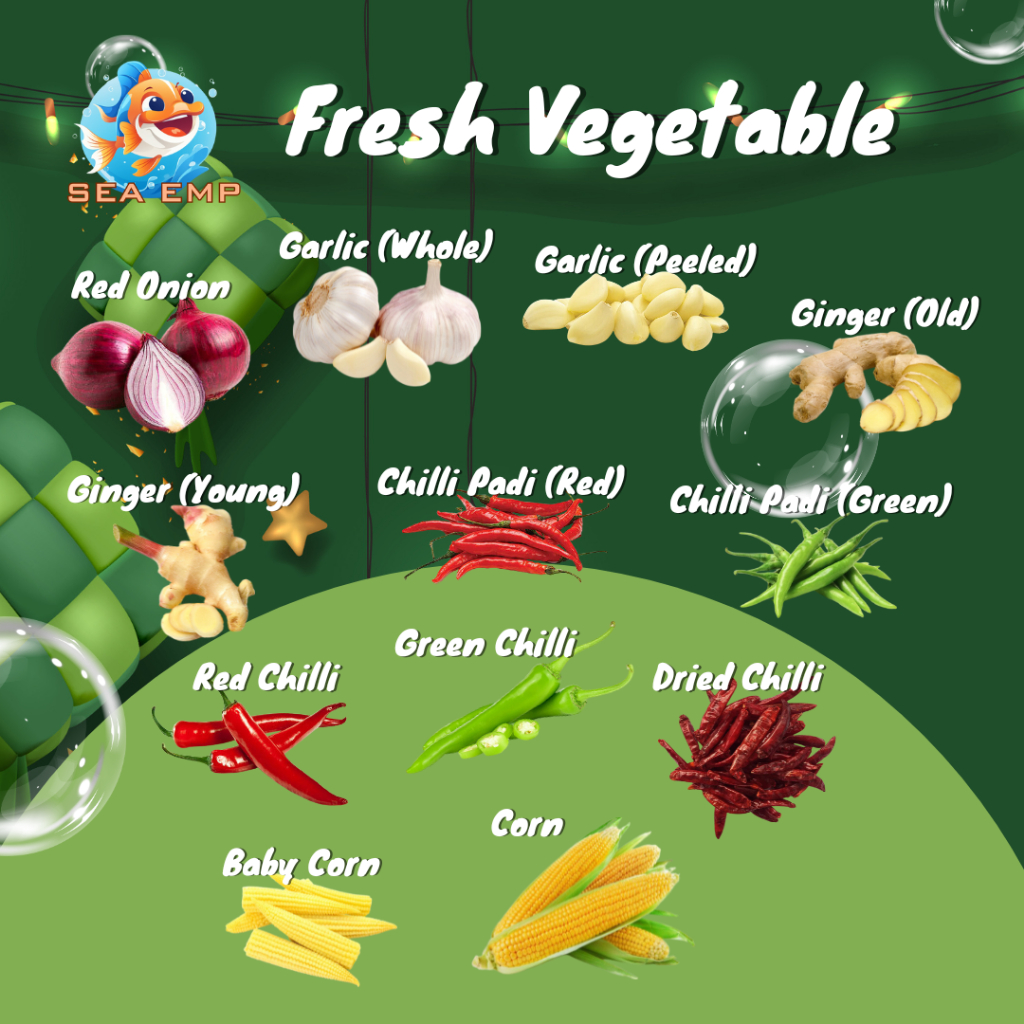 [SEA EMP] Fresh Vegetables Onion Garlic Ginger Chilli Padi Red Chilli ...