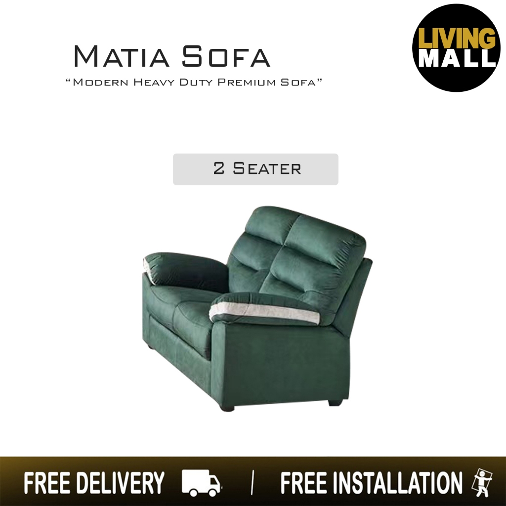 Living Mall Matia 2-Seater Premium Fabric Modern Minimalist Sofa in ...