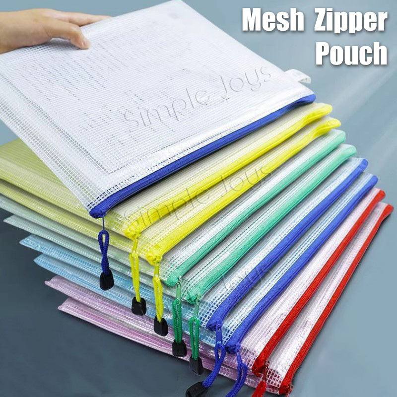 Zip Bag Organizer Mesh Zipper Pouch File Folder With A3, A4, A5, B5, B4 ...