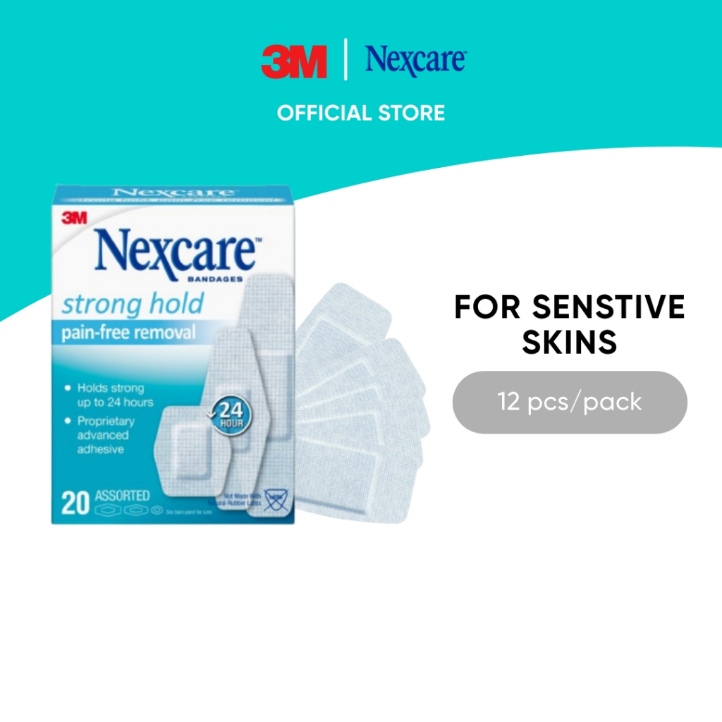 3M™ Nexcare™ Sensitive Skin Bandages, Pain-Free, 12 pcs/pack, Assorted ...