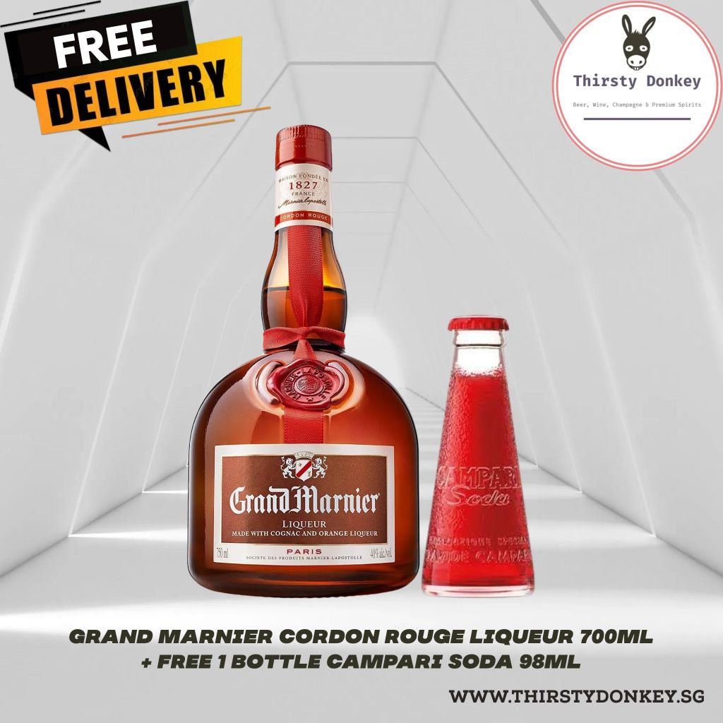 Grand Marnier Cordon Rouge Liqueur 700ml + FREE 1 bottle Campari Soda ...