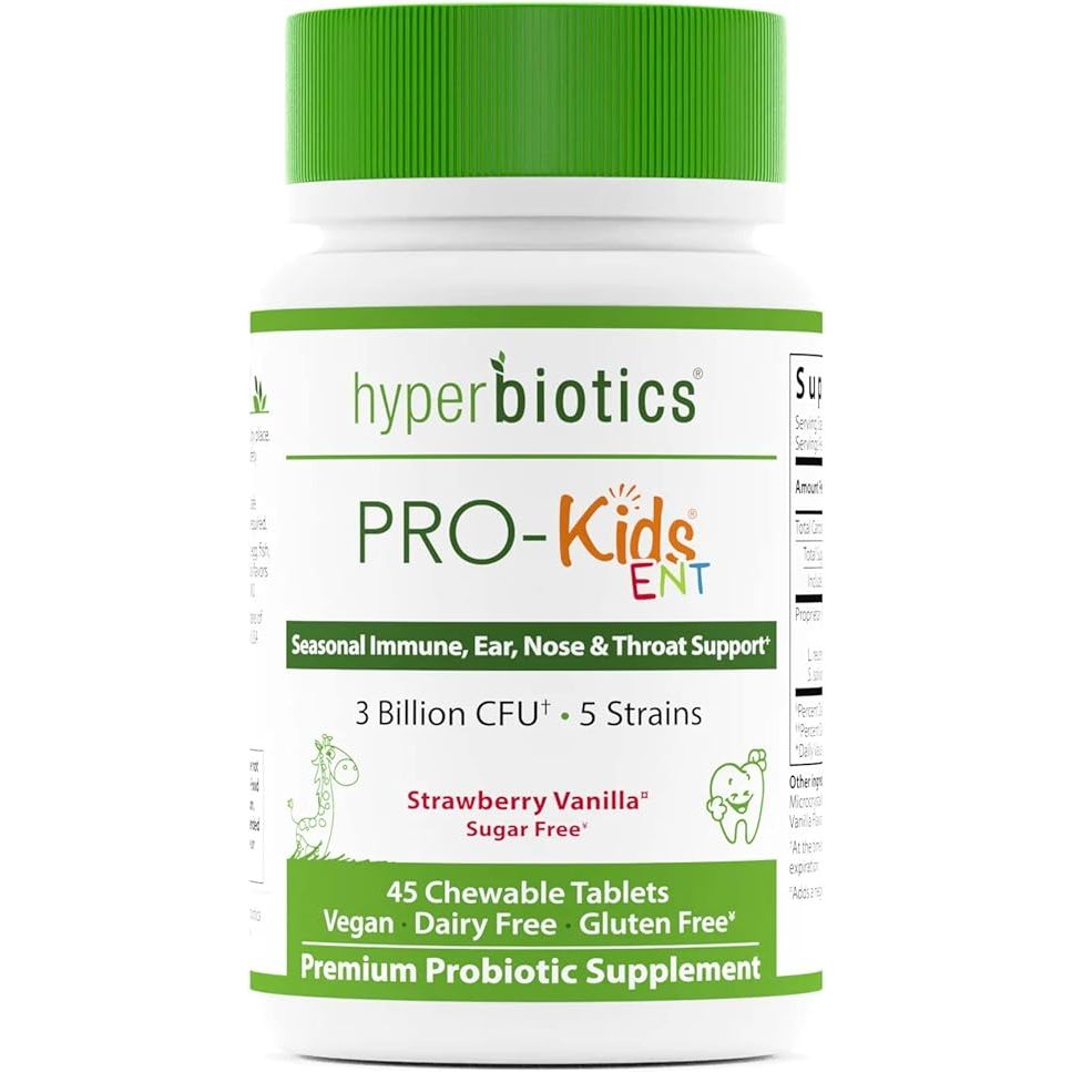 Hyperbiotics PRO-Kids, ENT, Strawberry Vanilla, Sugar Free 45 Chewable ...