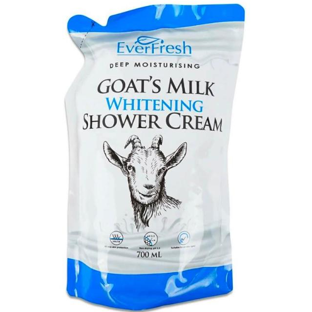 Everfresh Goat Milk Shower Cream Whitening Body Wash 700ml | Shopee ...