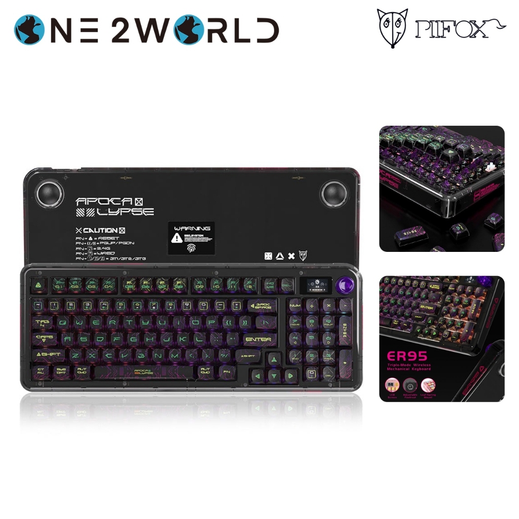 PIIFOX ER95 Triple-Mode Wireless Mechanical Keyboard: LCD Screen ...
