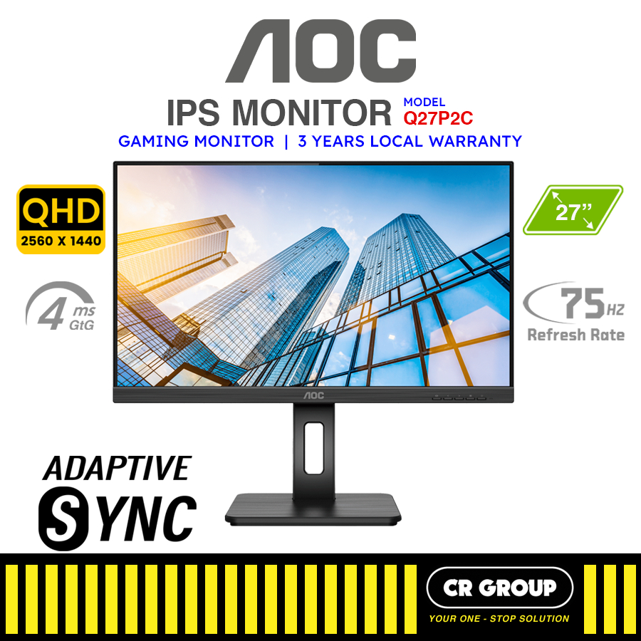 AOC Q27P2C - 27" IPS QHD Gaming Monitor - 75Hz Refresh Rate - 4ms ...