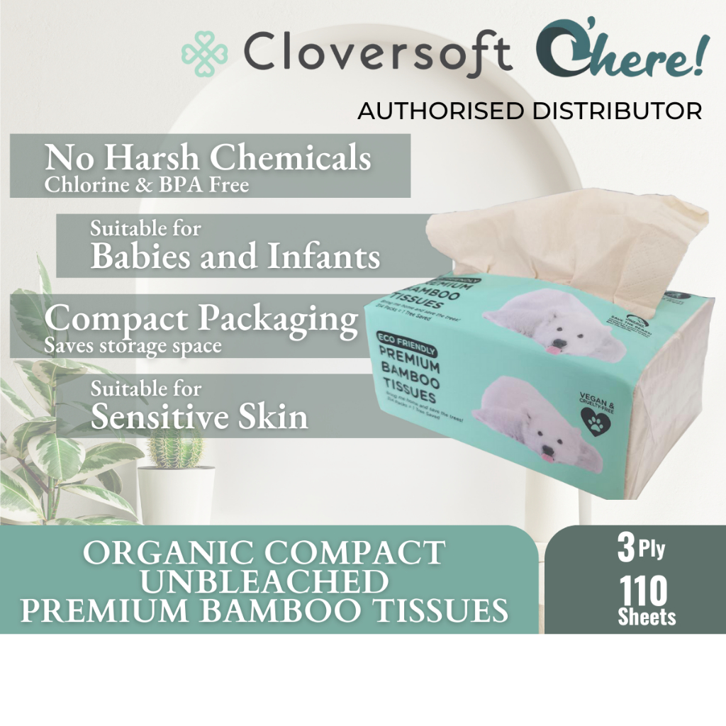 Cloversoft 100% Plant-based & Organic Compact Premium Bamboo Tissues 3 ...