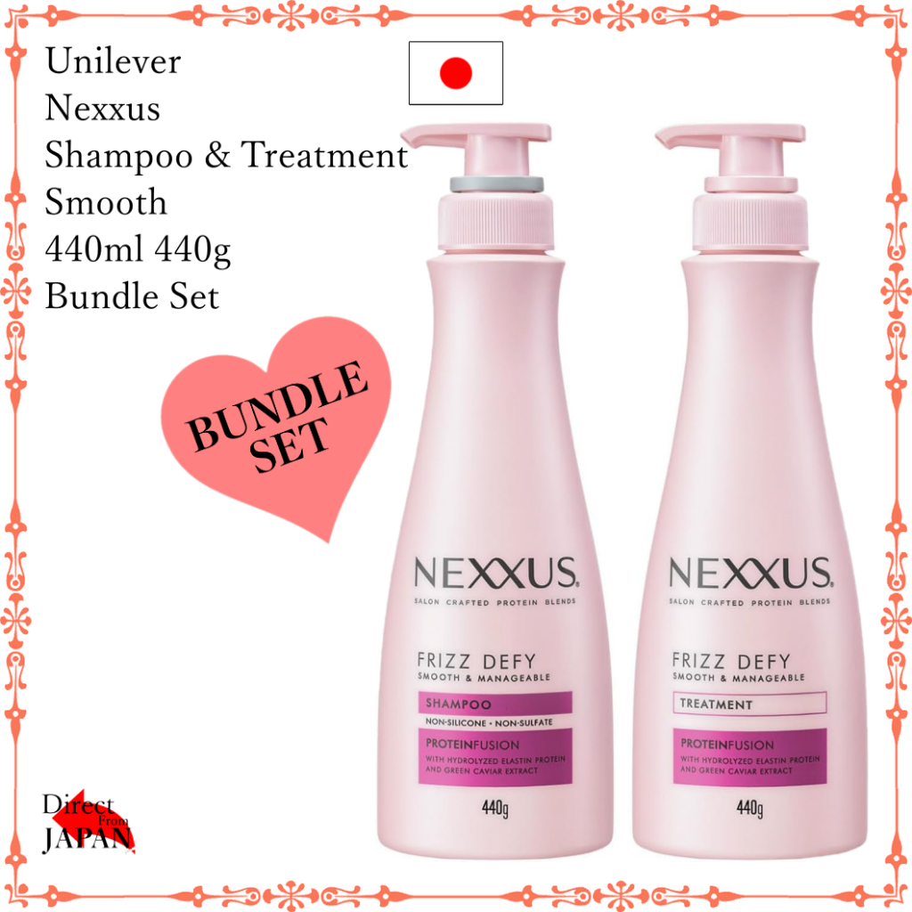 Unilever Nexxus Shampoo & Treatment ( Conditioner ) Smooth 440ml 440g Bundle Set Pump Intense ...