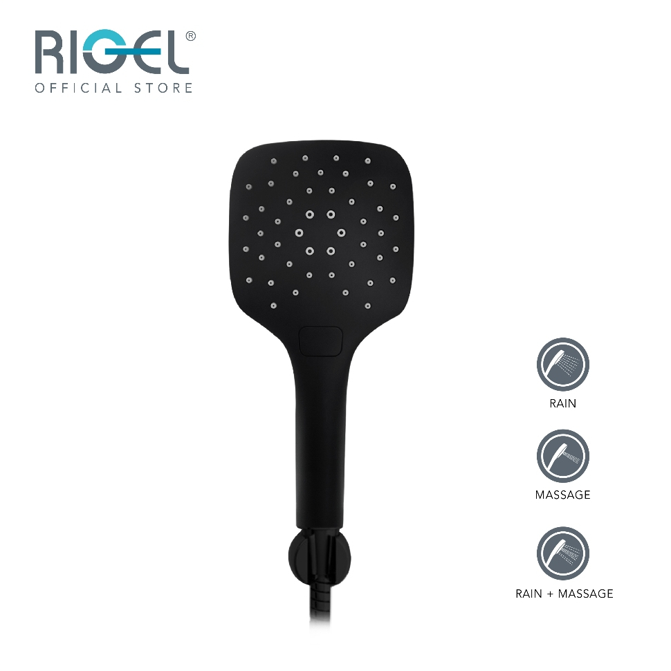 RIGEL Matte Black Hand Showerhead RL-HSW9814D-BM (RETAIL) | Shopee ...