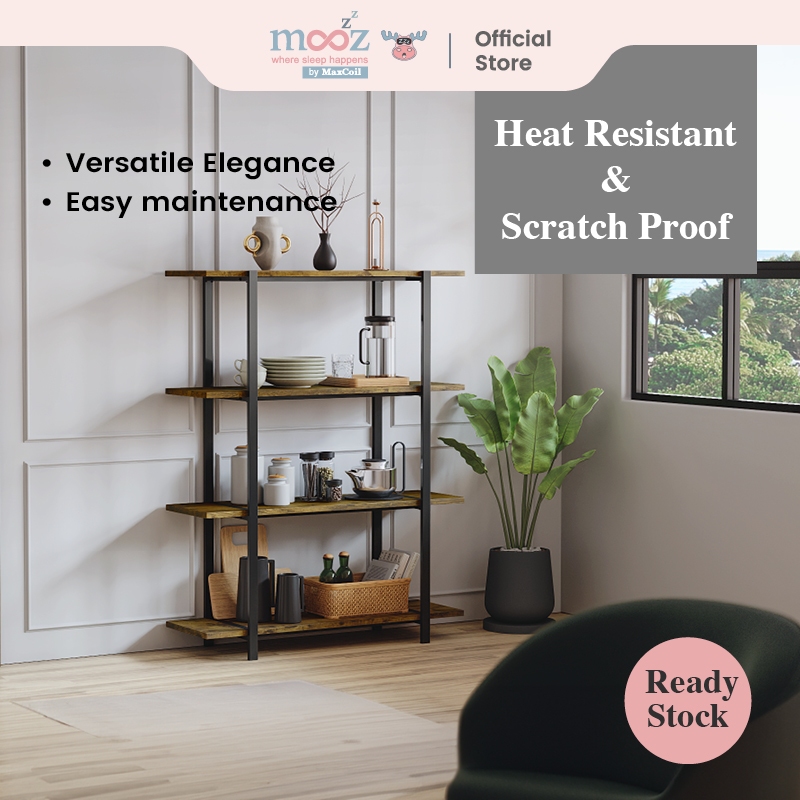 mooZzz Lupini 4 Tier Shelf Wooden Shelf | Shopee Singapore