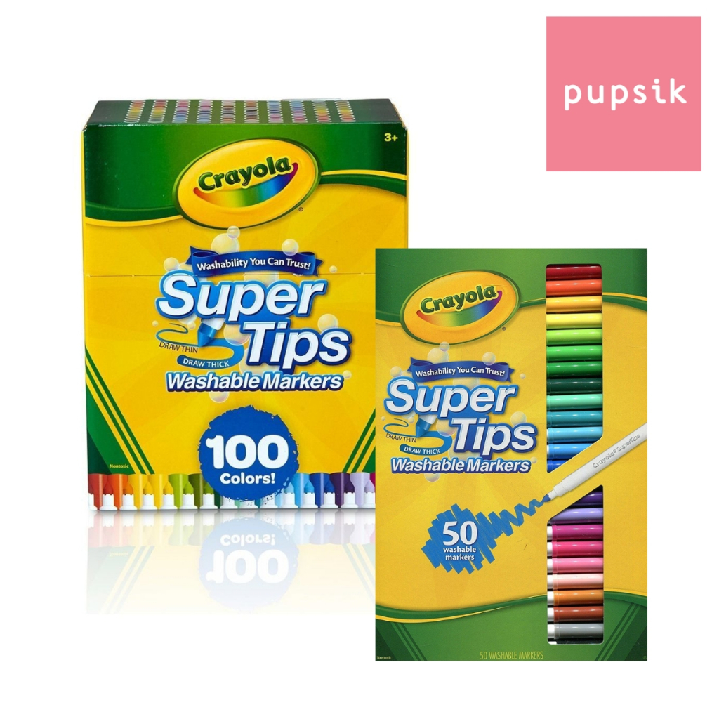 Crayola Super Tips Washable Markers (50/100pcs) | Shopee Singapore