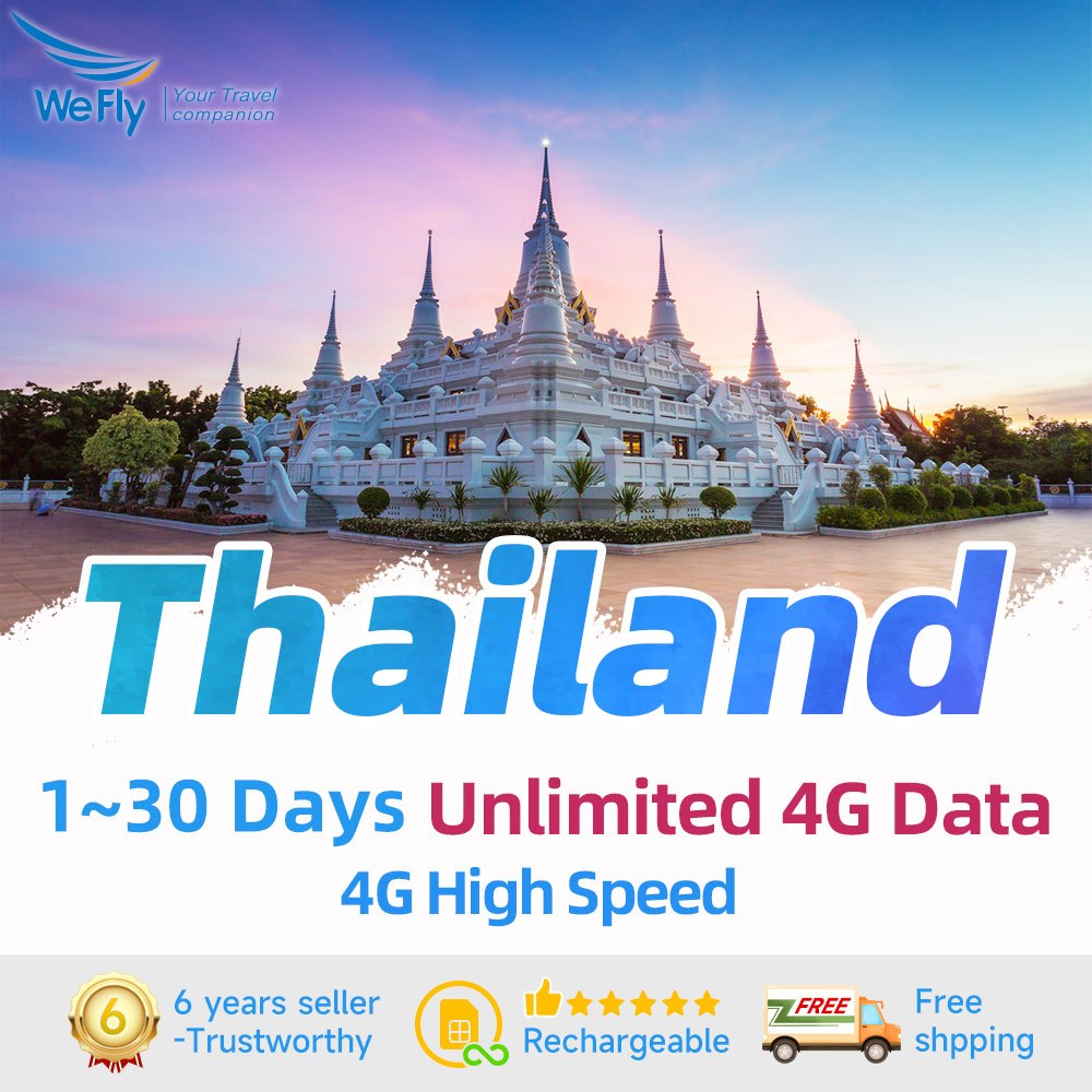 Thailand SIM Card 1-30 Days 15GB Prepaid Unlimited Data 4G/5G High ...