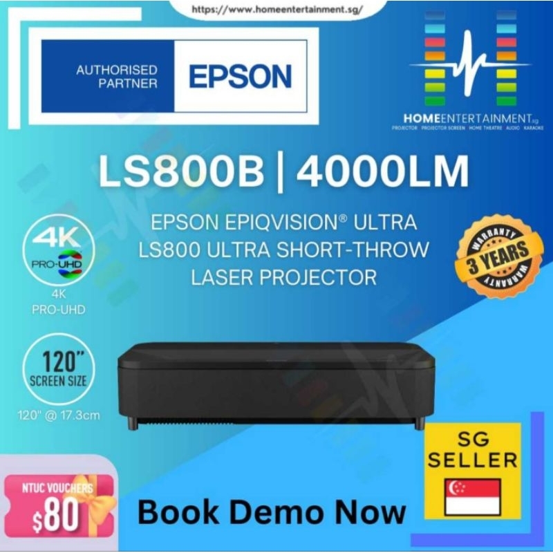 EPSON LS800B | EPSON LS800 | EPSON EH-LS800B SUPER ULTRA SHORT THROW ...