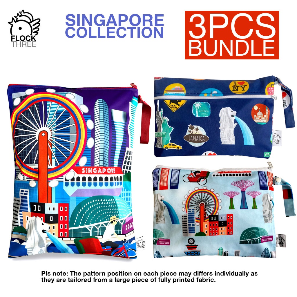 FLOCK THREE 3pcs Bundle Waterproof Wet Bag Reusable for Wet Clothes ...