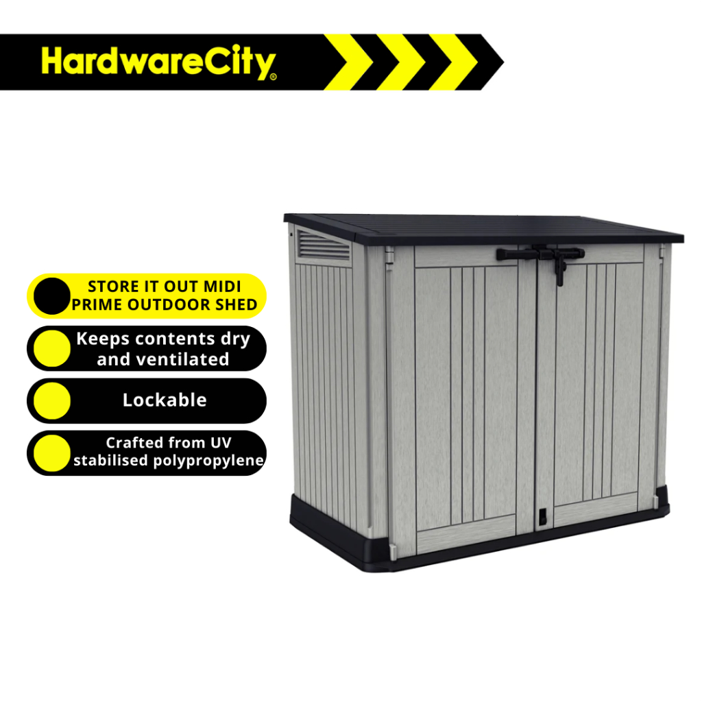 Keter Store It Out Midi Prime Outdoor Shed Grey | Shopee Singapore
