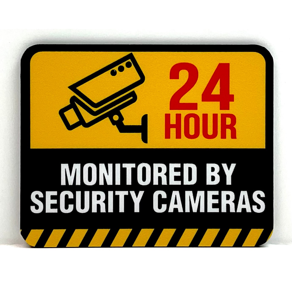 24HR MONITOR BY SECURITY CAMERA SIGN/SIGNAGE | VIDEO SURVEILLANCE SIGN ...