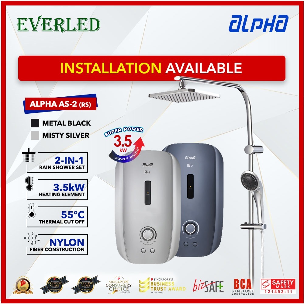 Alpha Instant Shower Heater (ALPHA AS-2 - RAIN SHOWER SET) | Shopee ...