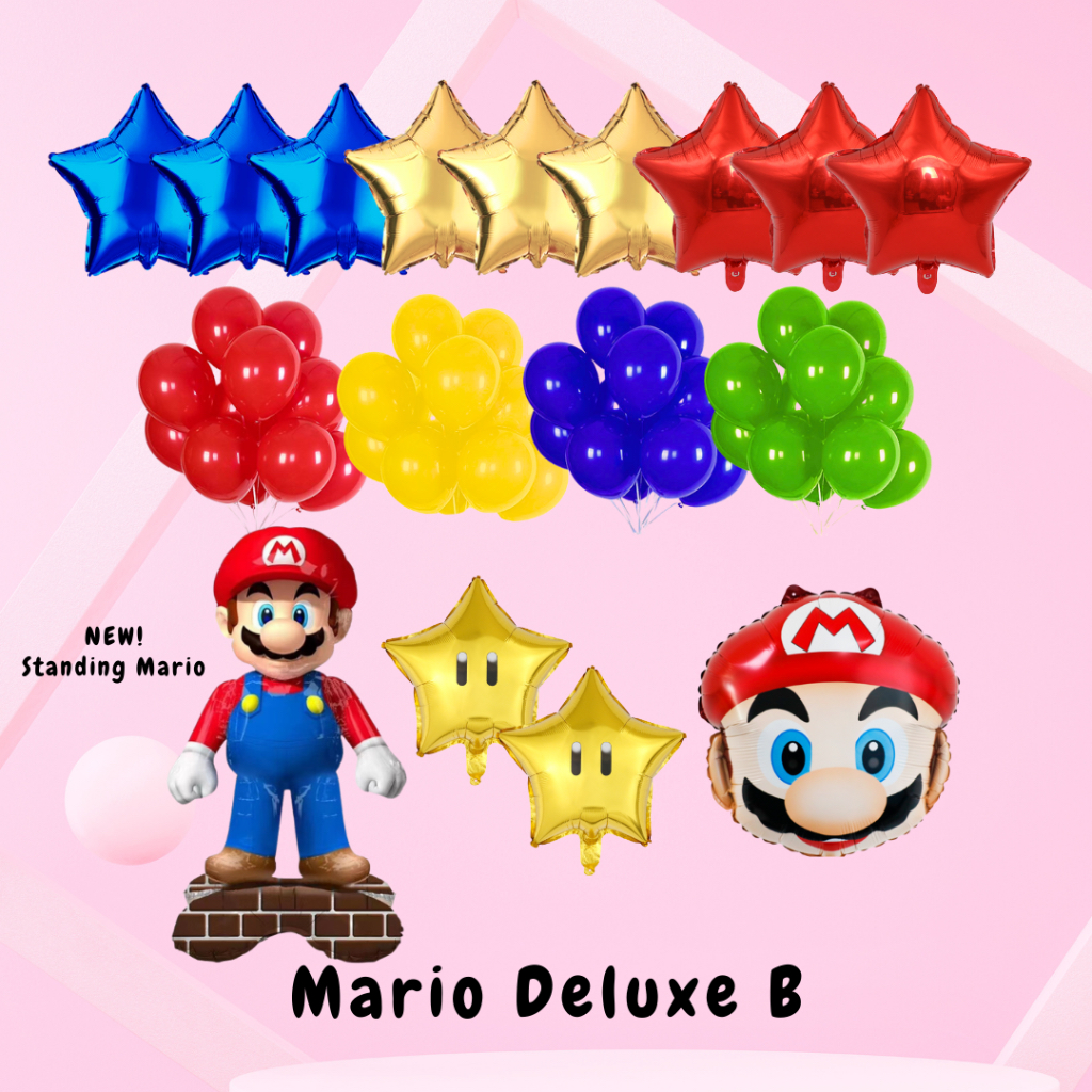 [SG Seller] Super Mario Balloon Theme Party Birthday Decoration ...