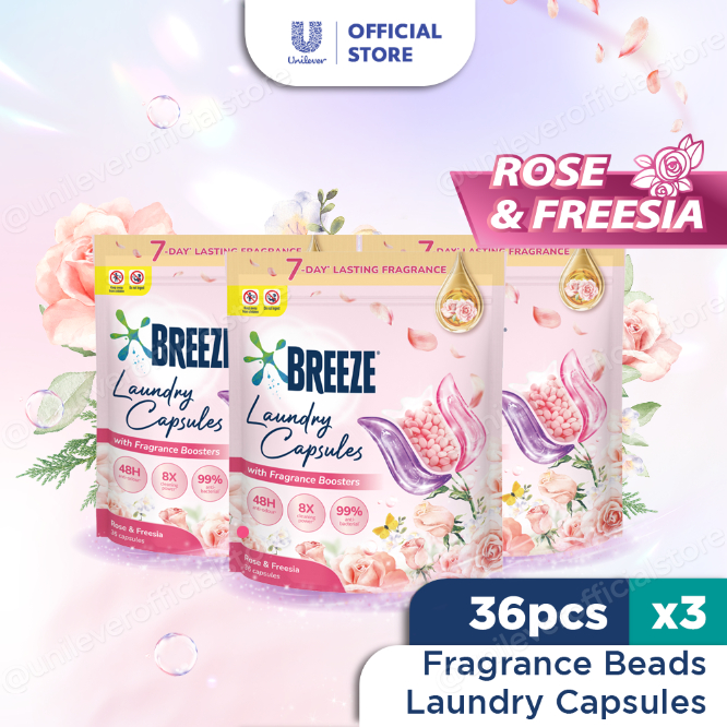[Bundle of 3] Breeze Laundry Capsules with Fragrance Booster Beads 36 ...
