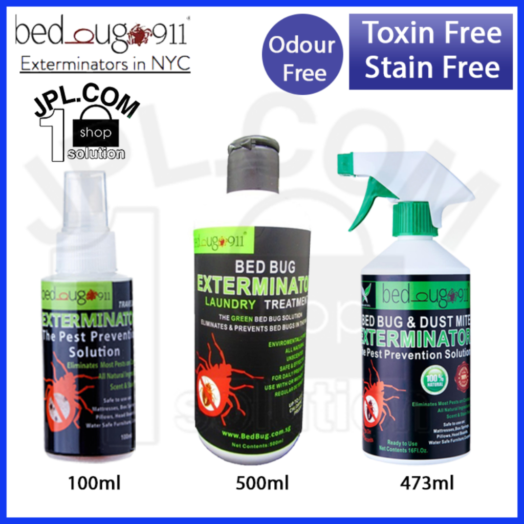 Bed Bug 911 Exterminator 100ml Travel Spray 500ml Laundry Treatment