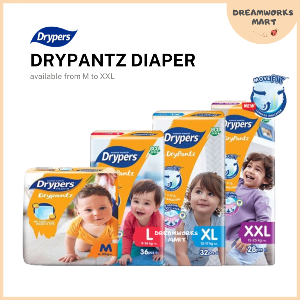 📦 [Carton Deal] Drypers Drypantz and Mega Pack Baby Disposable Diapers ...