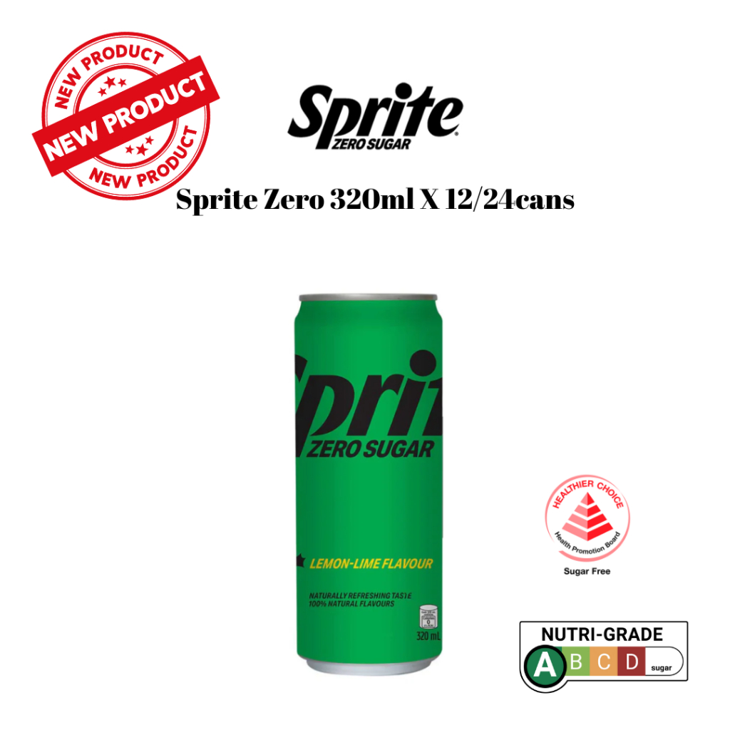 *NEW* Sprite Zero *SUGAR FREE* 12/24cans X 320ML | Shopee Singapore