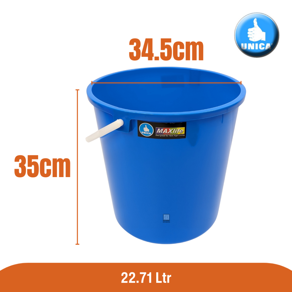 UNICA Utility Water Pail / Bucket For Washing Cleaning Mopping Pail 8 ...