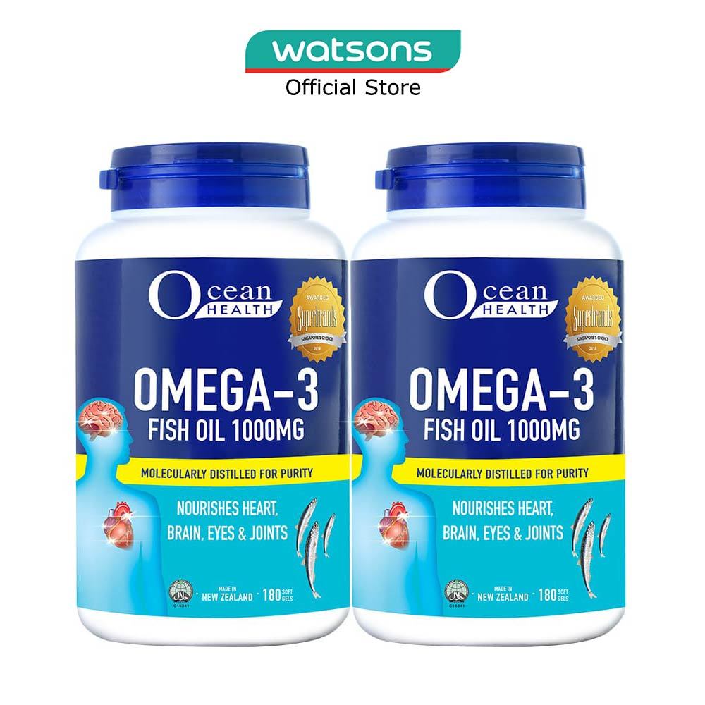 OCEAN HEALTH Omega-3 Fish Oil Softgel 1000mg Packset(For Heart, Brain, Eyes & Joints + Halal ...