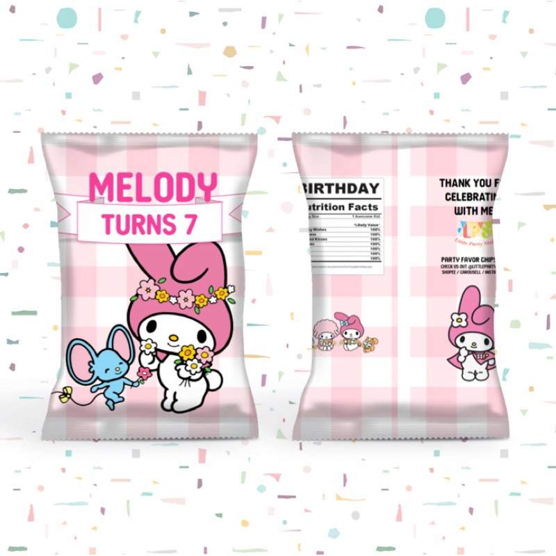 SG CustomMade - My Melody Pink Cartoon Party Customize Personalize Chip ...