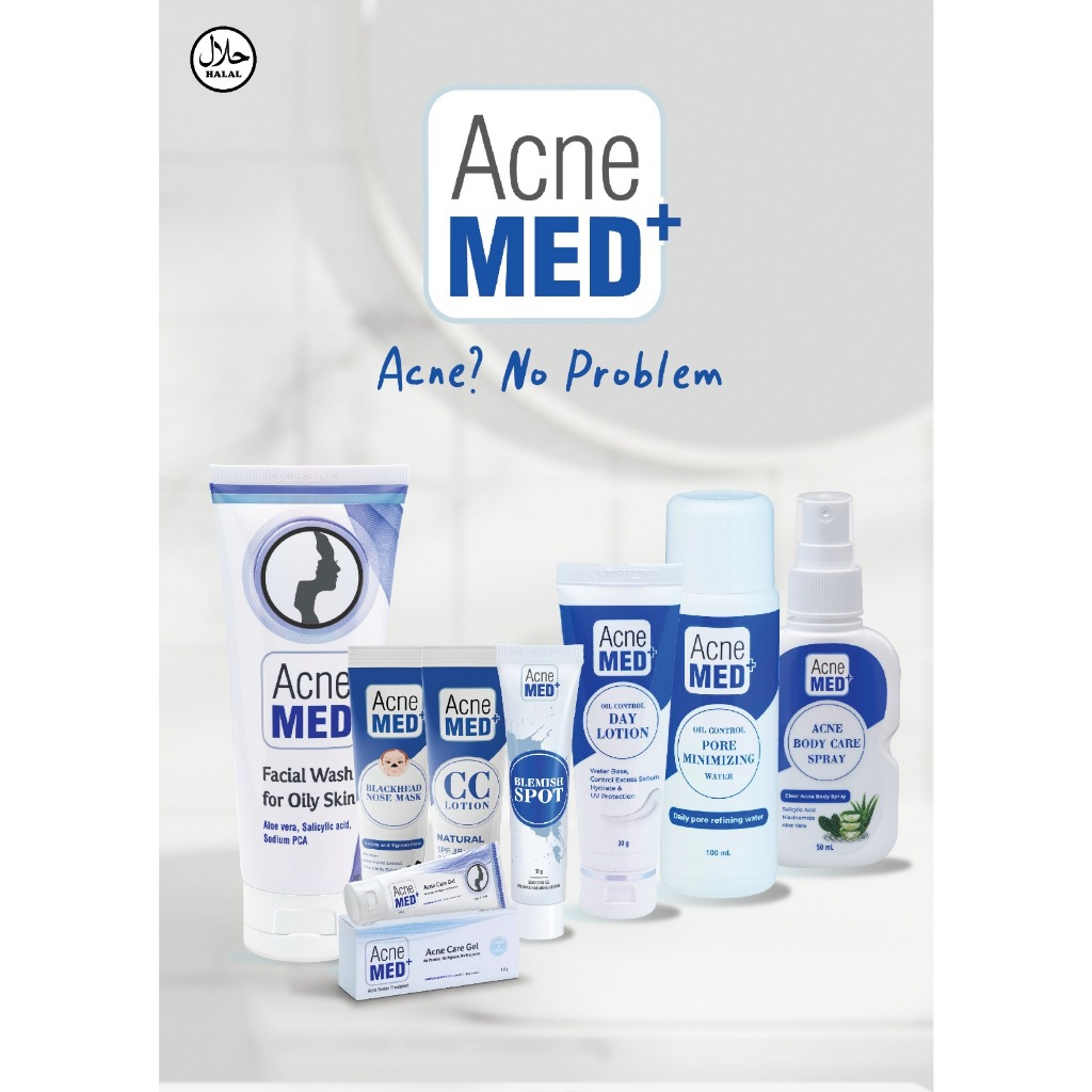 ACNEMED Acne Series Treatment HALAL Acne Care Gel, Facial Wash, Blemish ...