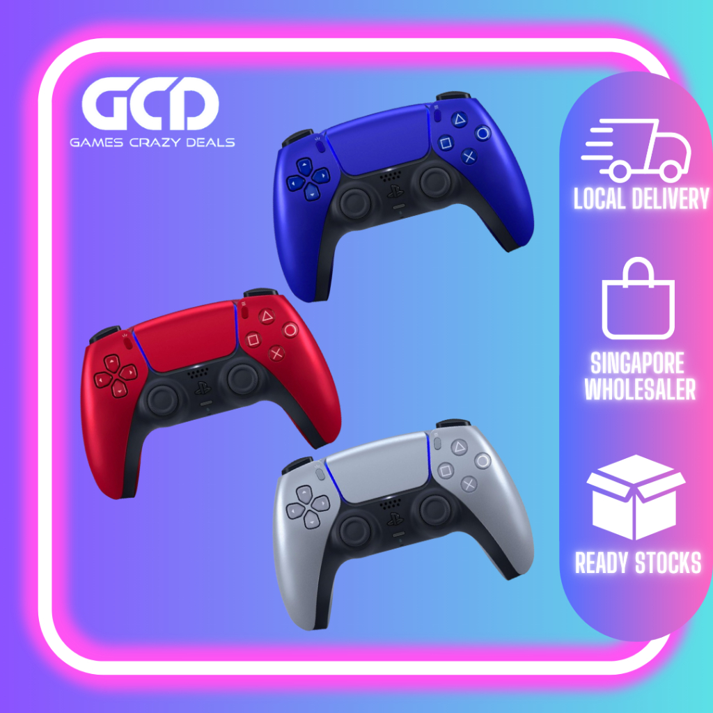 PS5 Dualsense Controller (Export Set)Cobalt Blue/Volcanic Red/Sterling ...
