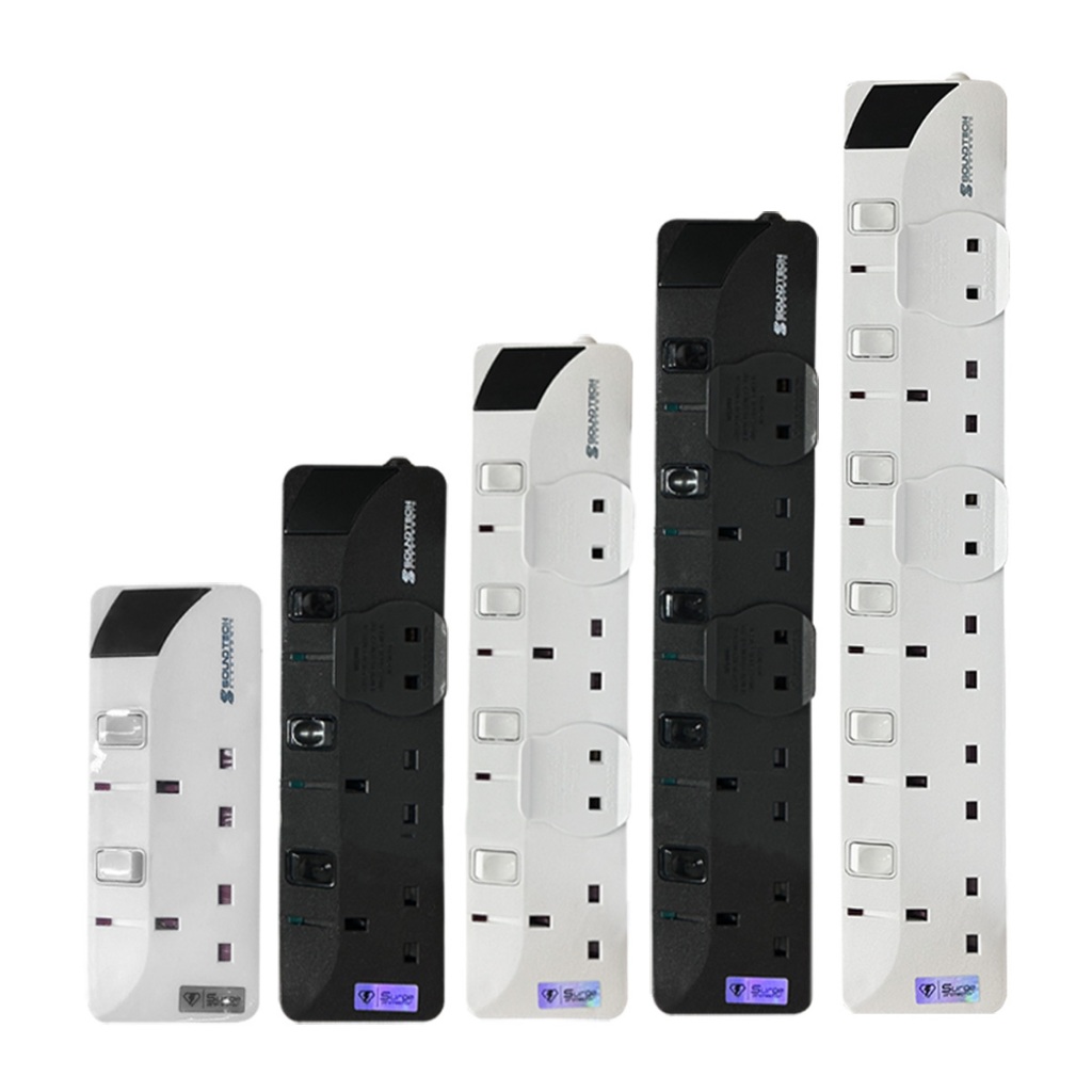 2/3/4/5/6Ways Extension Socket (Cable Cord: 2M / 3M/ 5M/ 6M) Surge ...