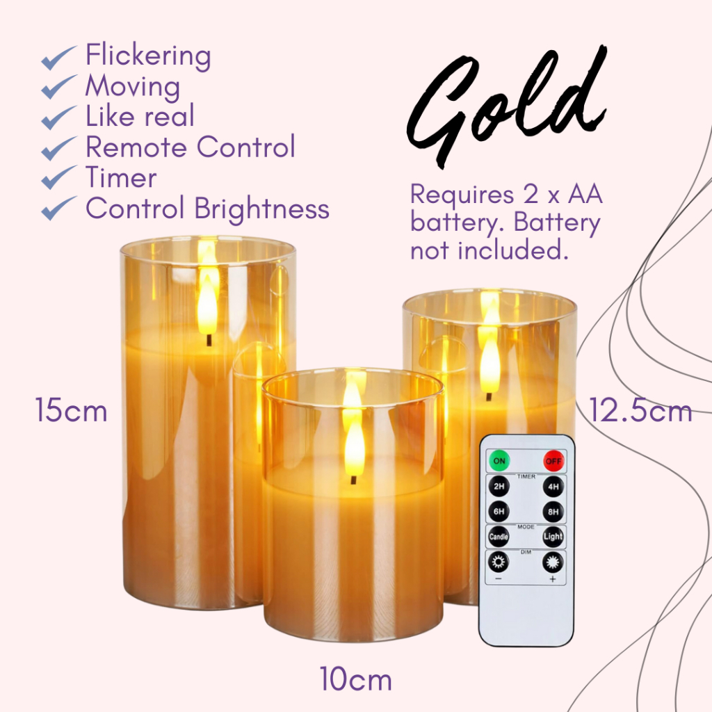 [SG Seller] LED Flameless Candle Flickering Moving Candles Wedding ...