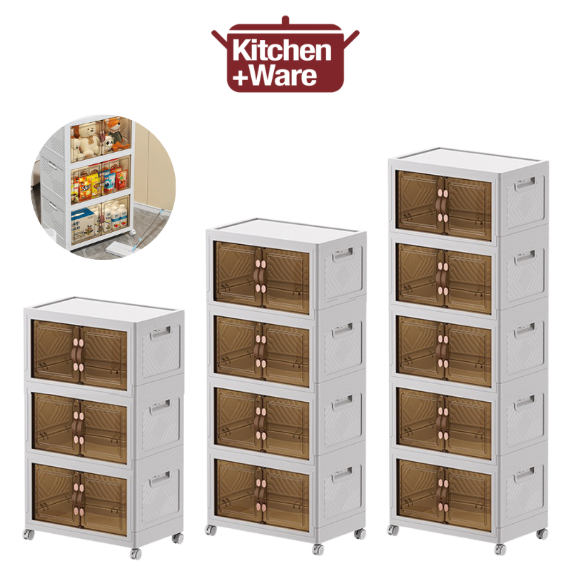 5-Tier (Optional) Folding Storage Boxes Clothes Storage Cabinet ...