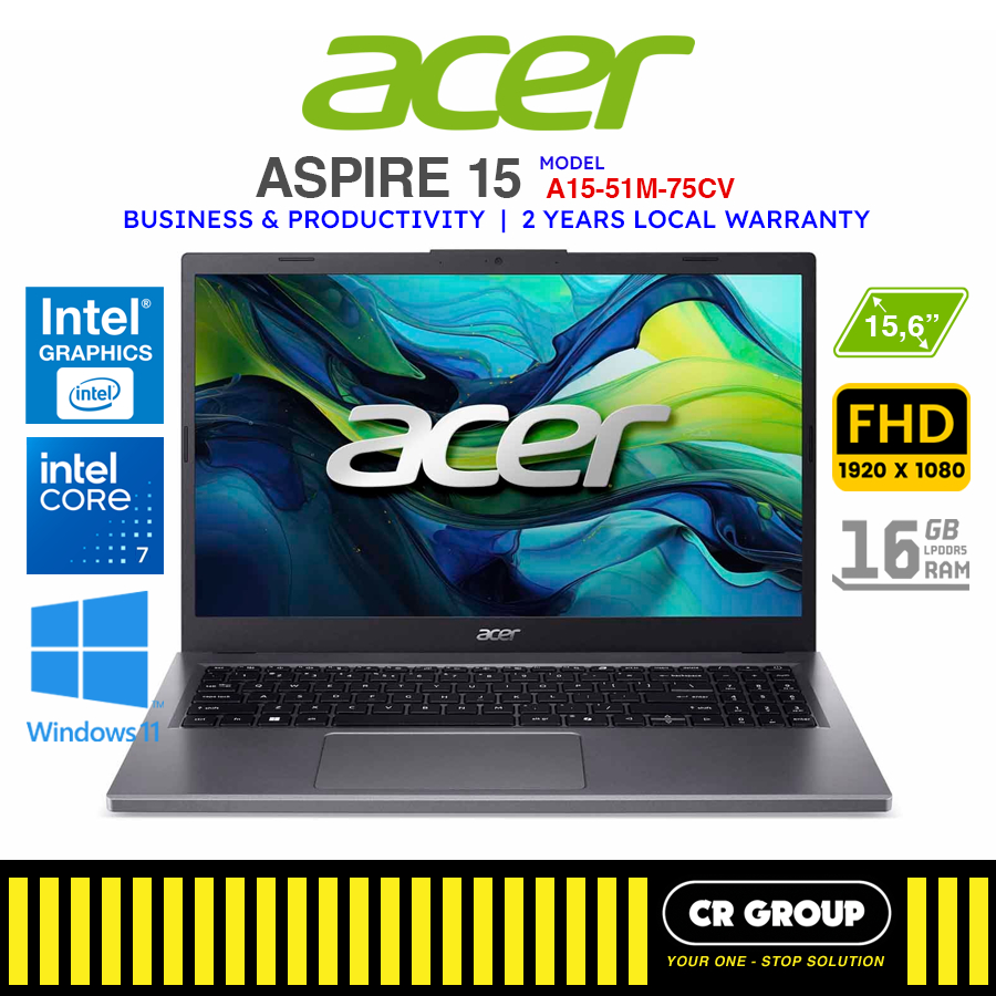 Acer Aspire 15 A15-51M-75CV - Intel Core 7-150U - Intel Graphics - 16GB ...
